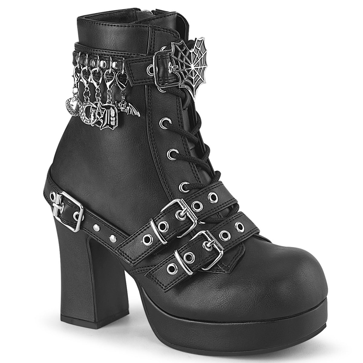 GOTHIKA-66 Black Vegan, Gothic Boot, Demonia Footwear, Chunky Heel ...